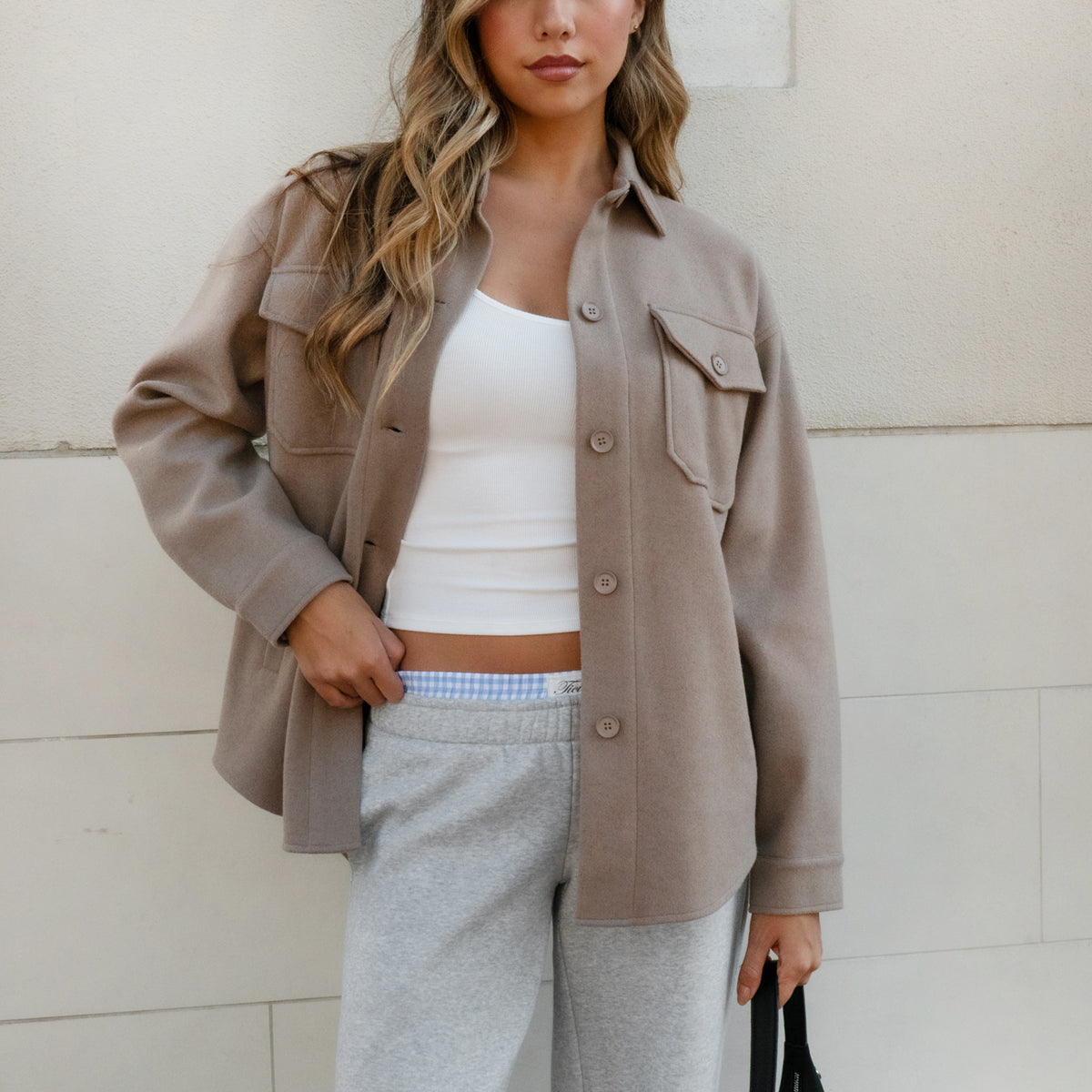 TIC TOC BIRKEN Oversized Faux Wool Shacket – Stylish Outerwear – Tic Toc