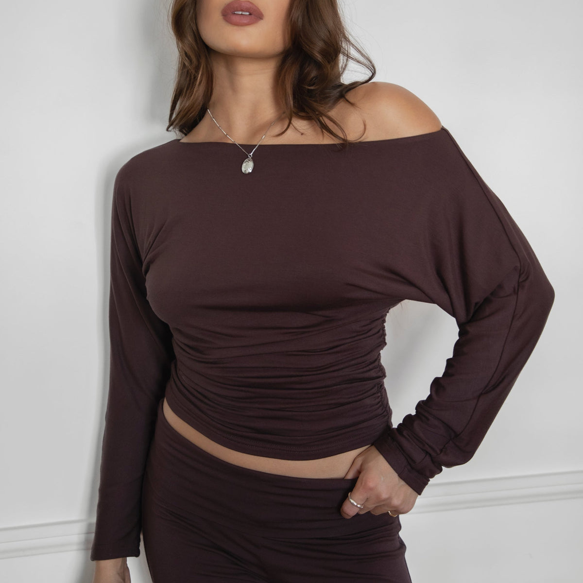 TIC TOC TH31856BA SORA Asymmetric Off-The-Shoulder Long Sleeve Top ...